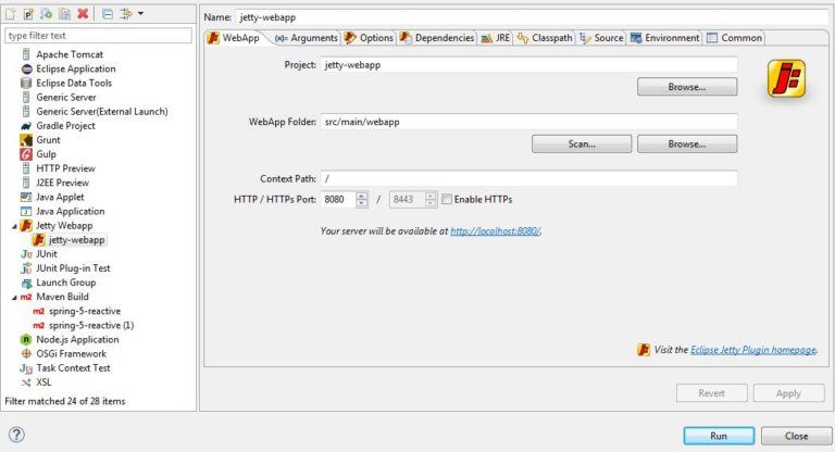 Jetty Configuration in Eclipse | Baeldung