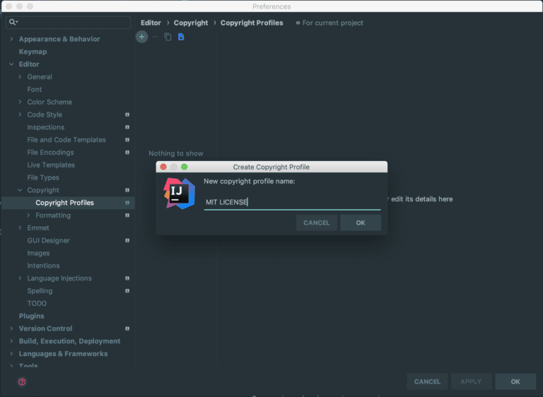 Adding a Copyright License Header for Java Source Files in IntelliJ ...