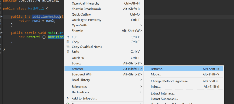 Refactoring in Eclipse | Baeldung