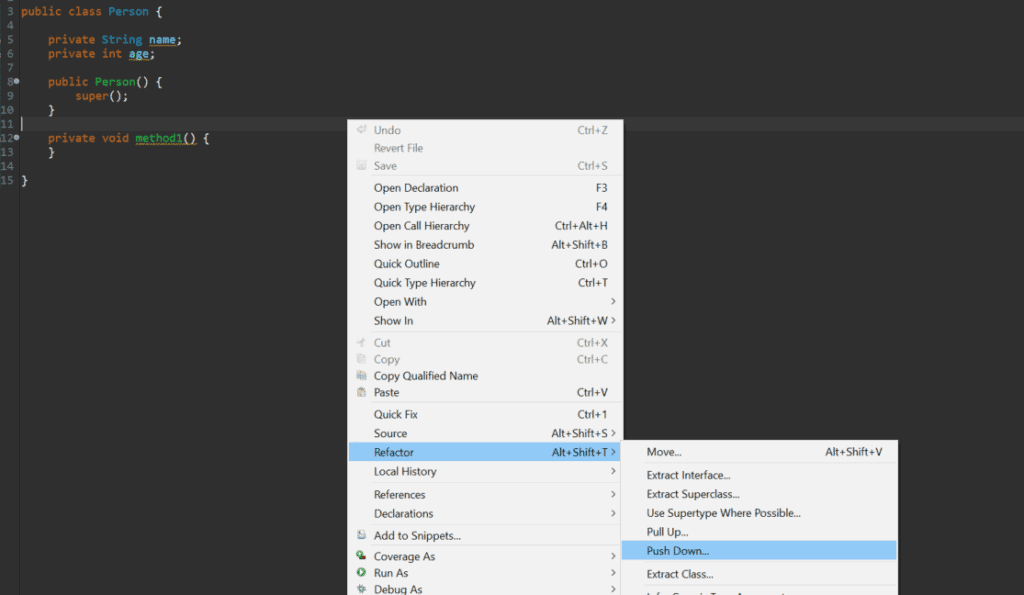 Refactoring in Eclipse | Baeldung