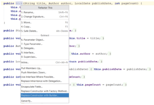 Creating the Java Builder for a Class in IntelliJ | Baeldung
