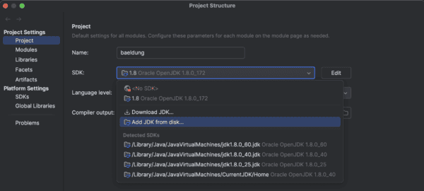 How to Change the Java Version in an IntelliJ Project | Baeldung