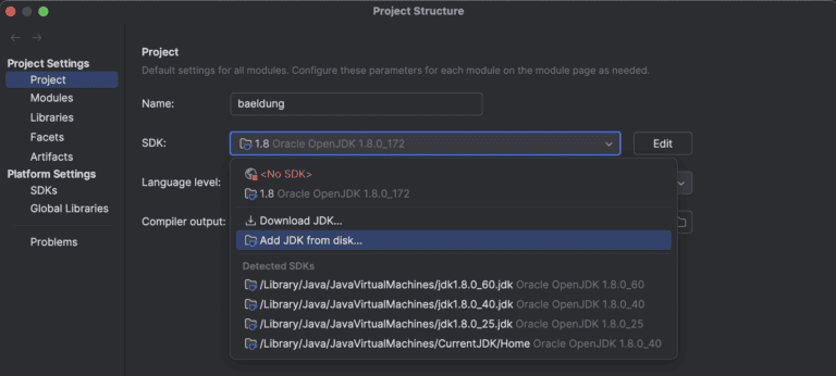 How to Change the Java Version in an IntelliJ Project | Baeldung