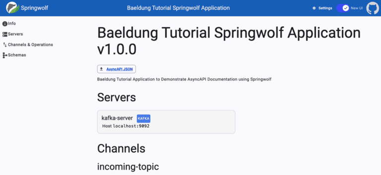 Documenting Spring Event-Driven API Using AsyncAPI and Springwolf | Baeldung