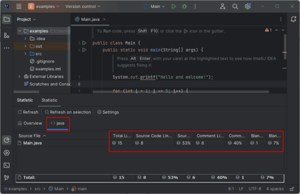 How to Count Lines of Java Code Using IntelliJ IDEA? | Baeldung