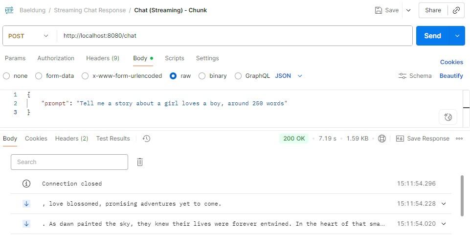 Streaming Response in Spring AI ChatClient | Baeldung