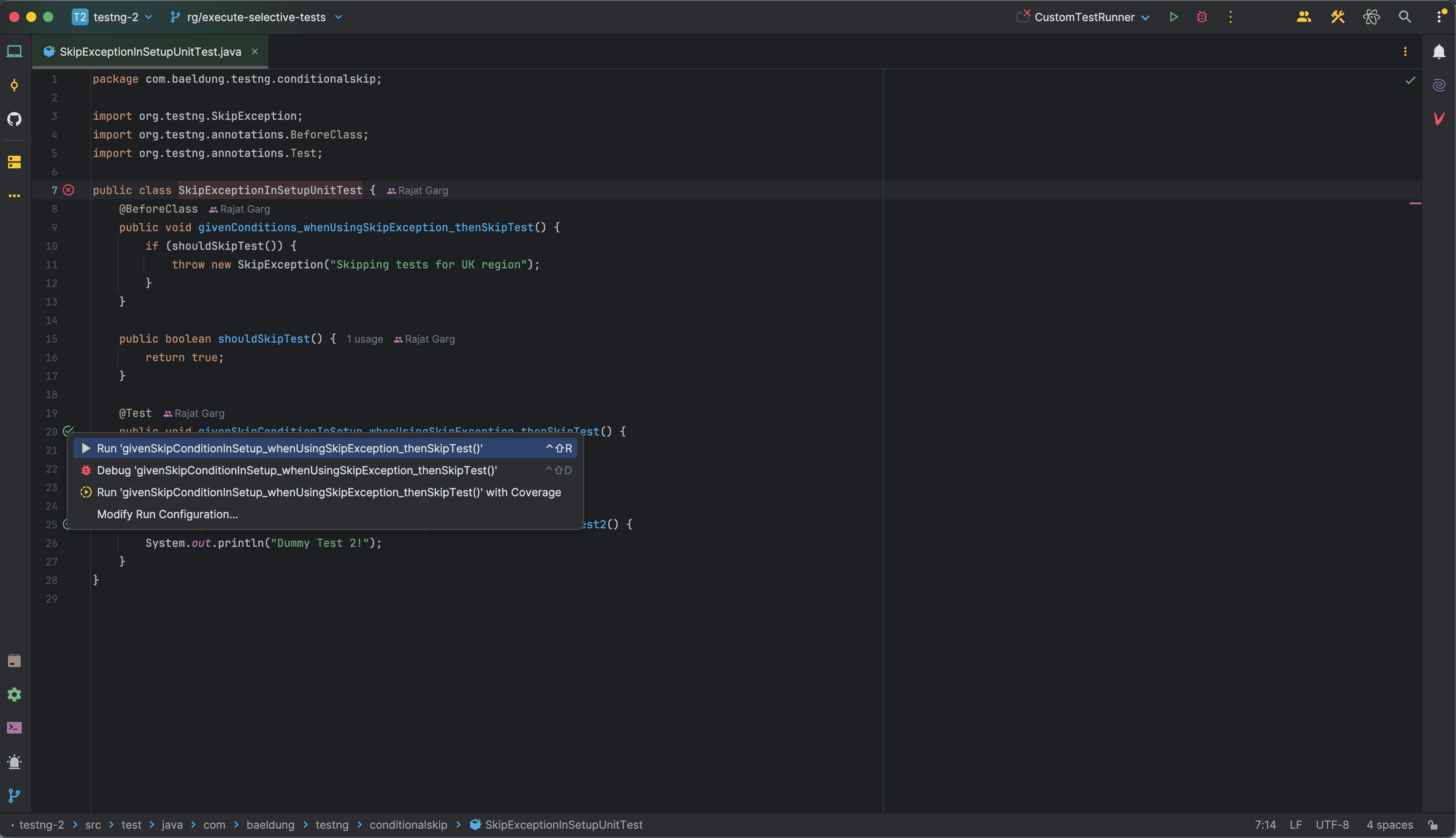 How to Execute Tests Selectively in TestNG | Baeldung