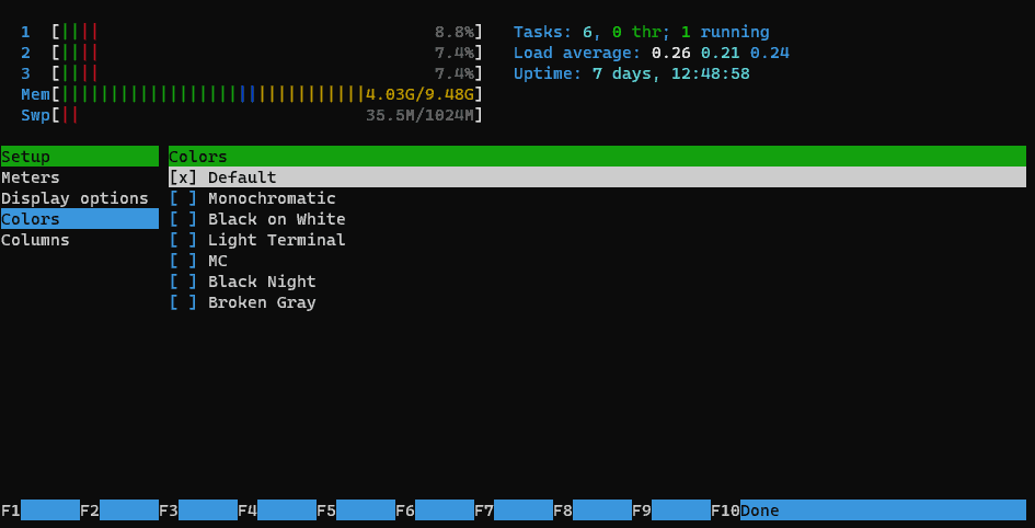 The Meaning of Different Colors of the htop Status Bar | Baeldung on Linux
