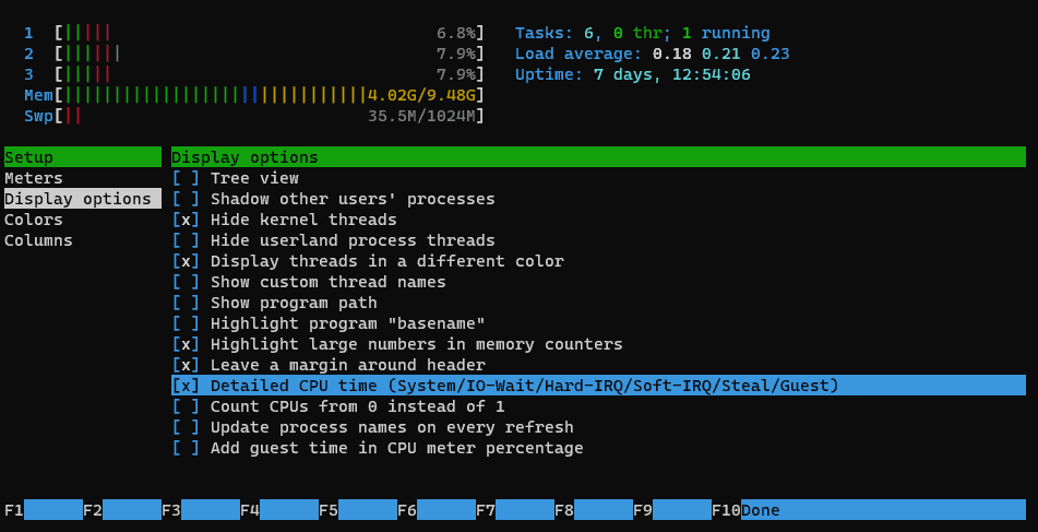 The Meaning of Different Colors of the htop Status Bar | Baeldung on Linux